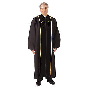 Murphy Pulpit Robe with Embroidered Gold Crosses | Cokesbury